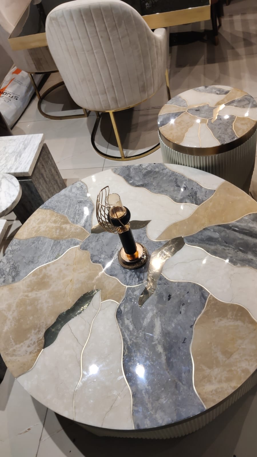 Centre table designs with marble top and Resin | Royal Marble Craft
